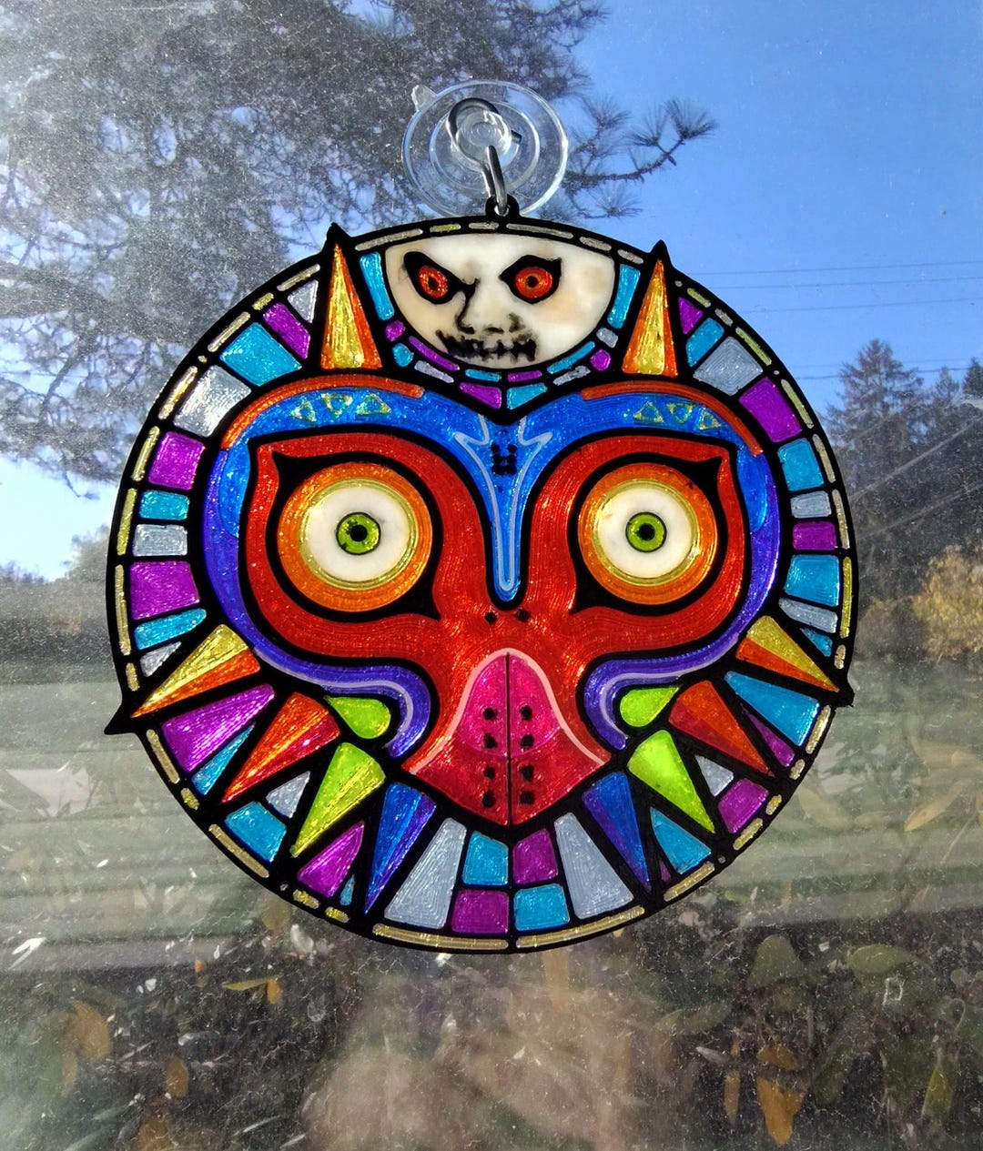 Majora Inspired Mask Suncatcher Ornament Stained Glass Style Window ...