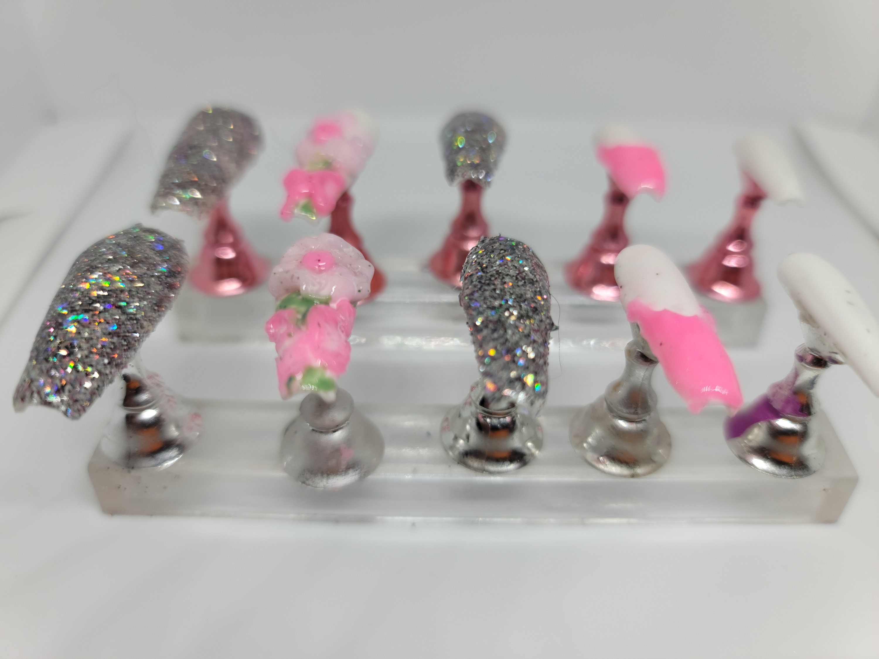 Flower and Sparkle Press on Nails - Etsy UK