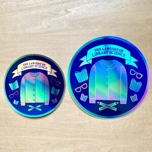 Lab Coat of Library Science - Cardigan - Holographic Stickers - Etsy