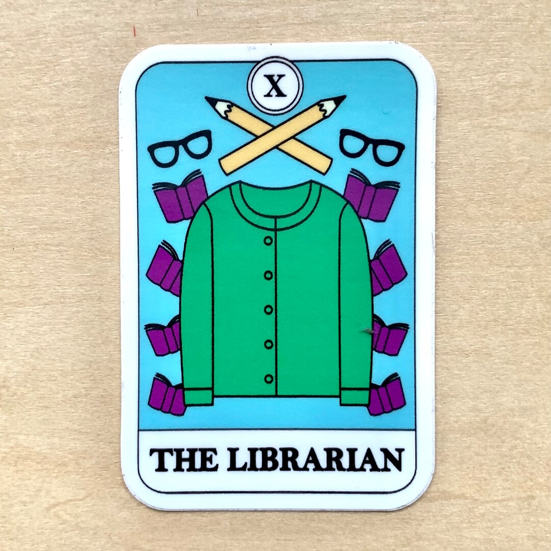 The Librarian Tarot Card Sticker for Librarians and Library - Etsy