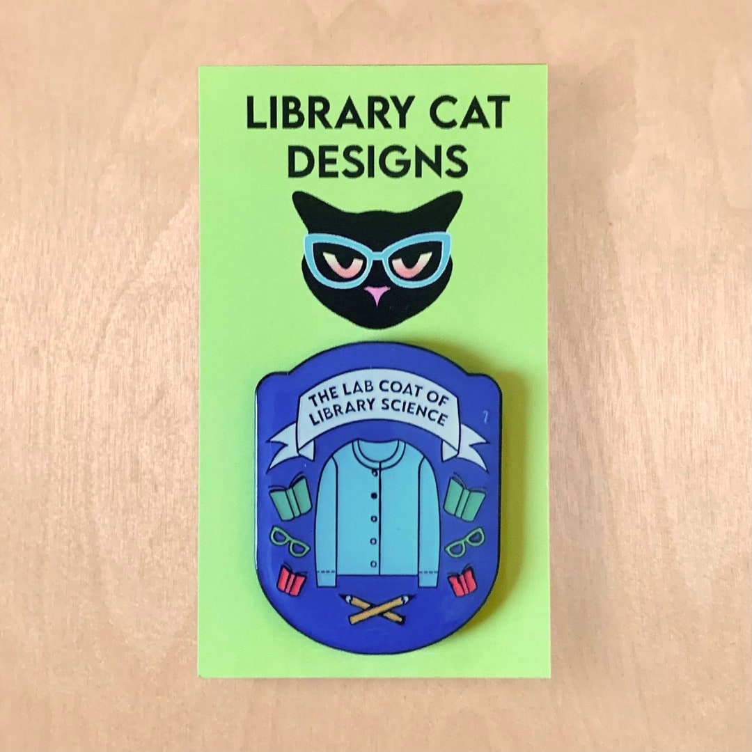 Lab Coat of Library Science - Cardigan - Books - Glasses Soft Enamel ...