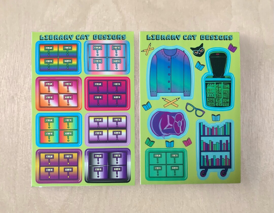 Library Sticker Sheets - Queer Card Catalogs and Library Things ...