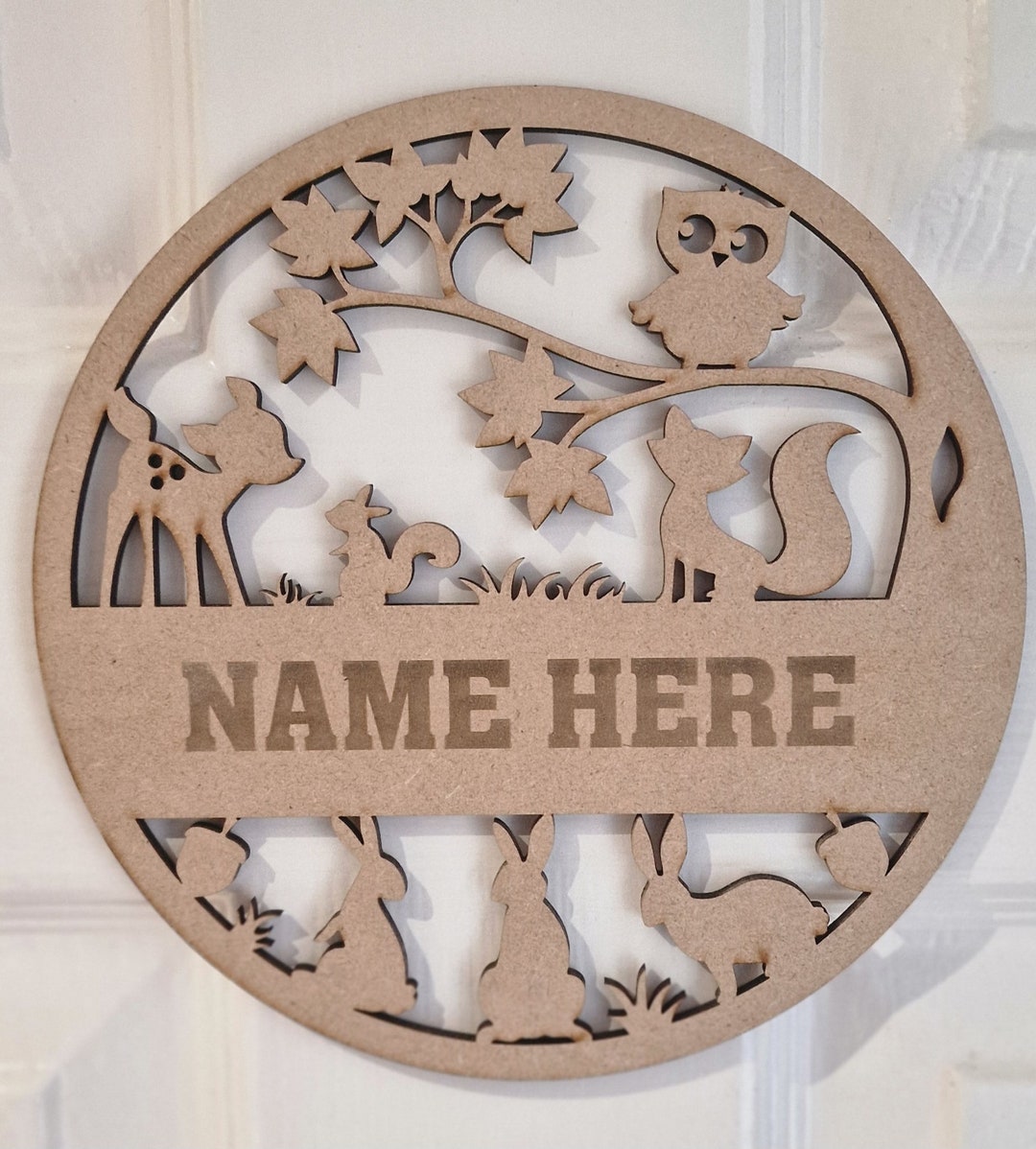 Woodland Animals Door Sign, Personalised Door Sign, Children's Door ...