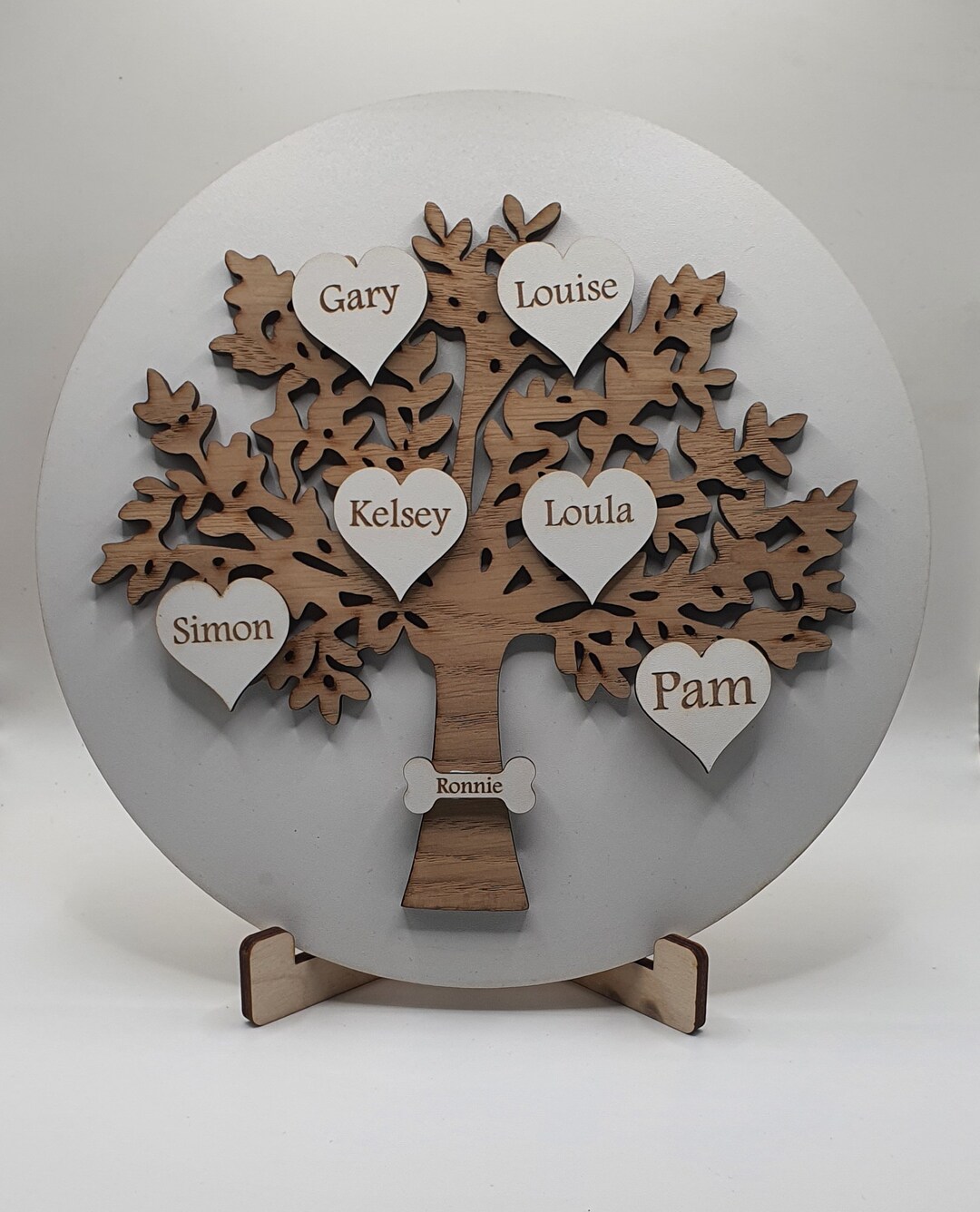 Wooden Oak Family Tree, Personalised, Engraved, Perfect Addition for ...