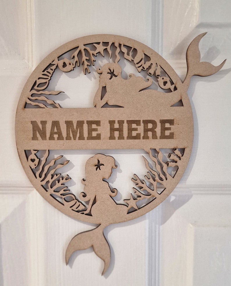 Mermaid Door Sign, Personalised Door Sign, Children's Door Sign ...