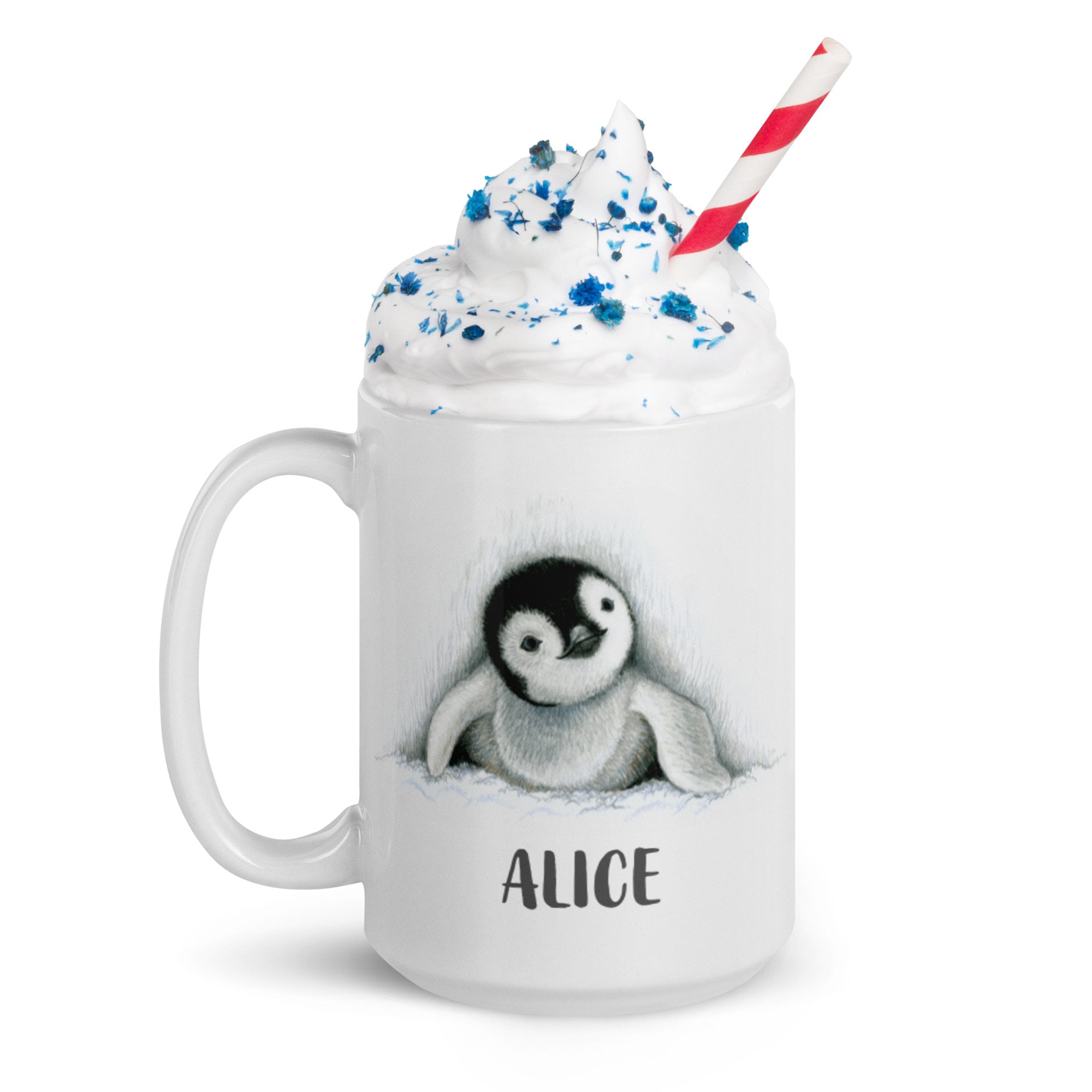 Personalized Penguin Mug / Cute Baby Penguin Mug / Ceramic Mug With ...