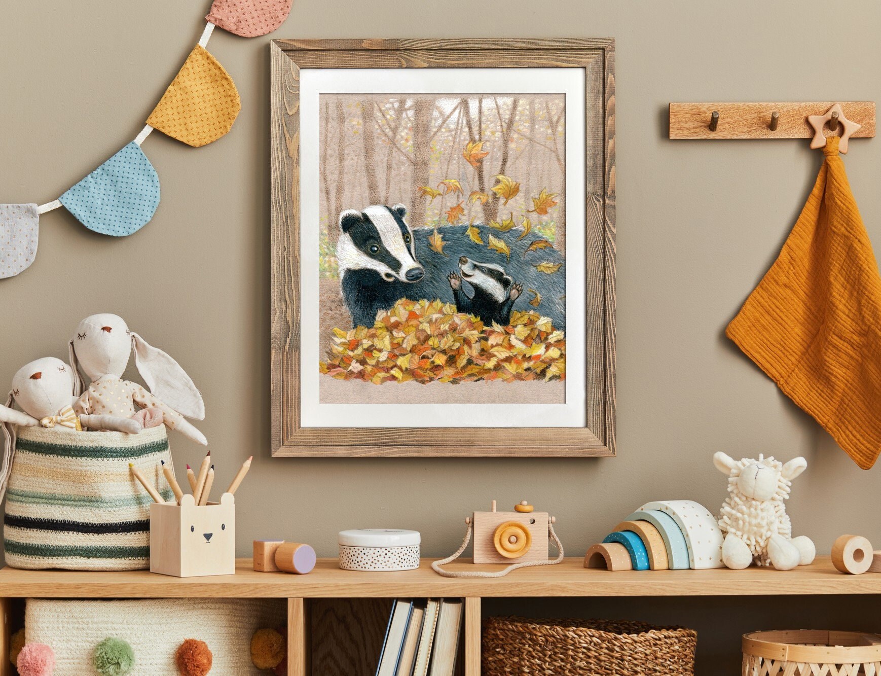 Printable Badger Painting / Instant Download Poster for - Etsy