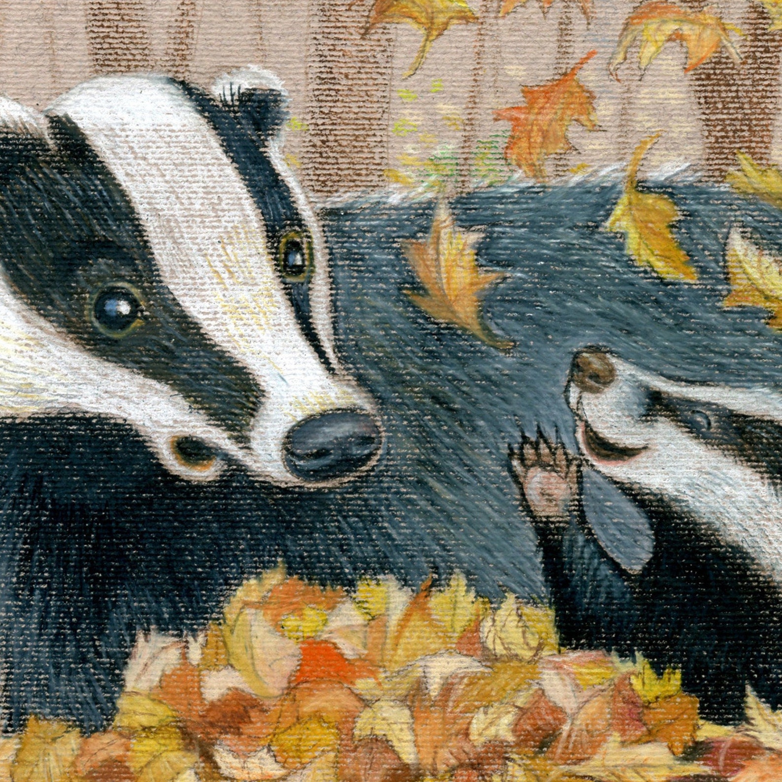 Printable Badger Painting / Instant Download Poster for - Etsy