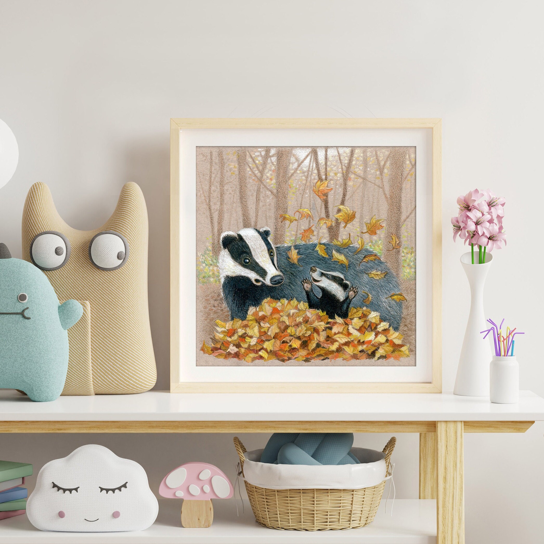 Printable Badger Painting / Instant Download Poster for - Etsy