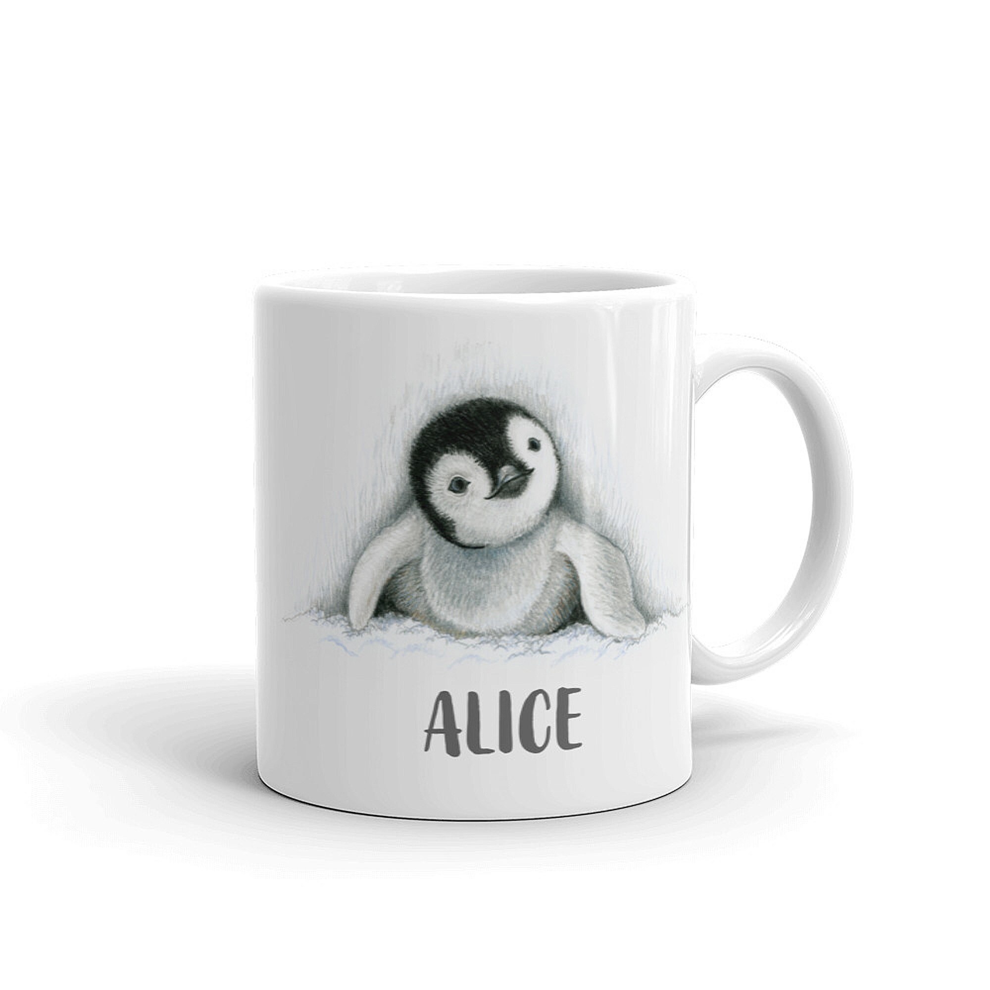 Personalized Penguin Mug / Cute Baby Penguin Mug / Ceramic Mug With ...