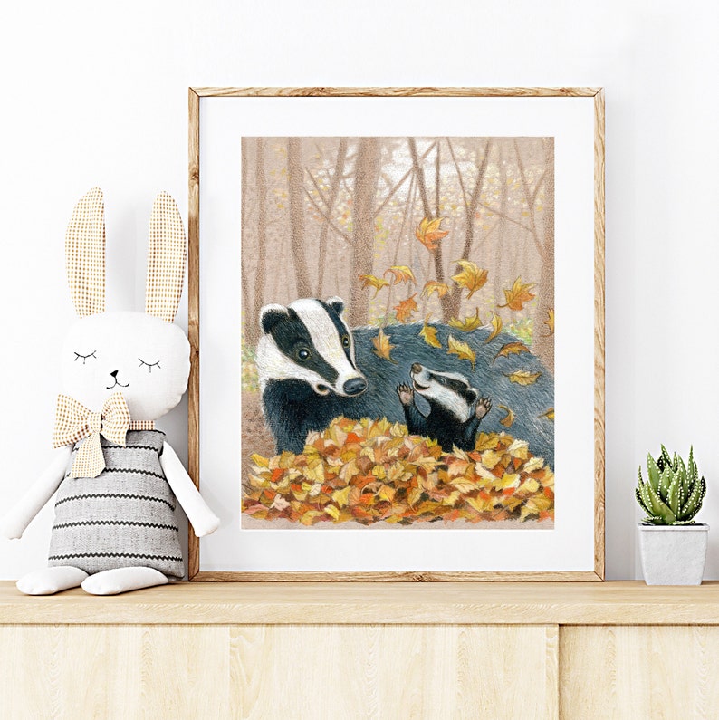 Printable Badger Painting / Instant Download Poster for - Etsy
