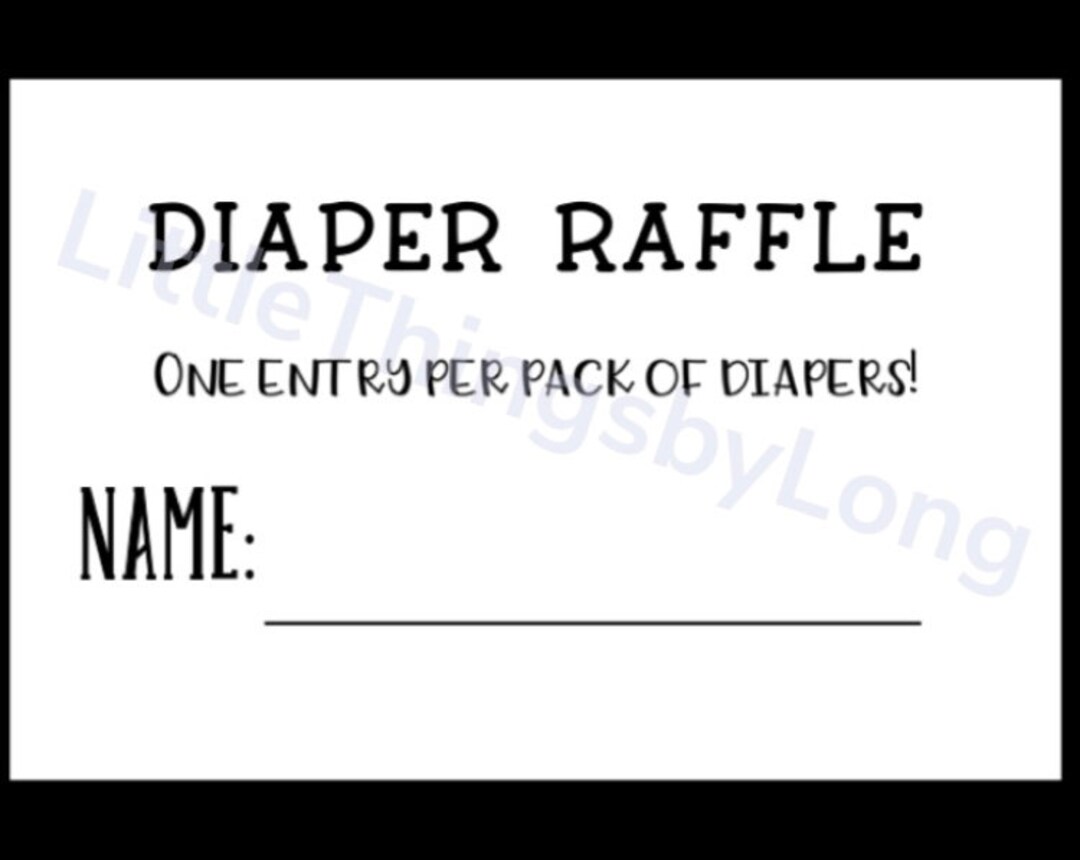 Diaper Raffle Card SVG - Etsy
