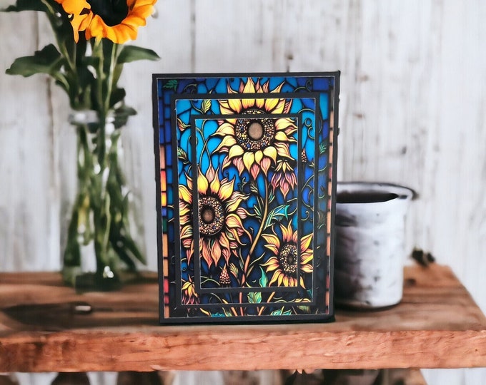 Stained Glass Look Greeting Card, Handmade Layered Sunflower Card ...