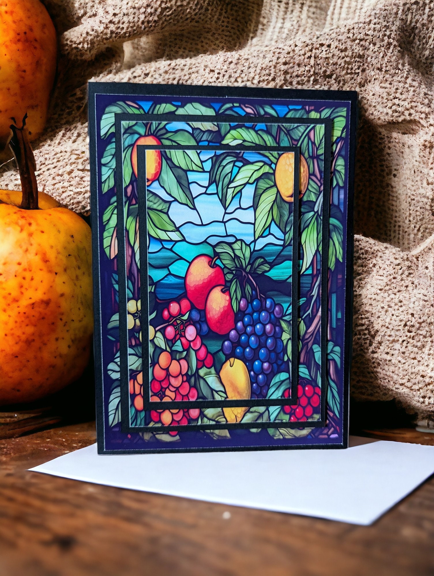 Stained Glass Look Greeting Card, Handmade Layered Card, Papercut ...