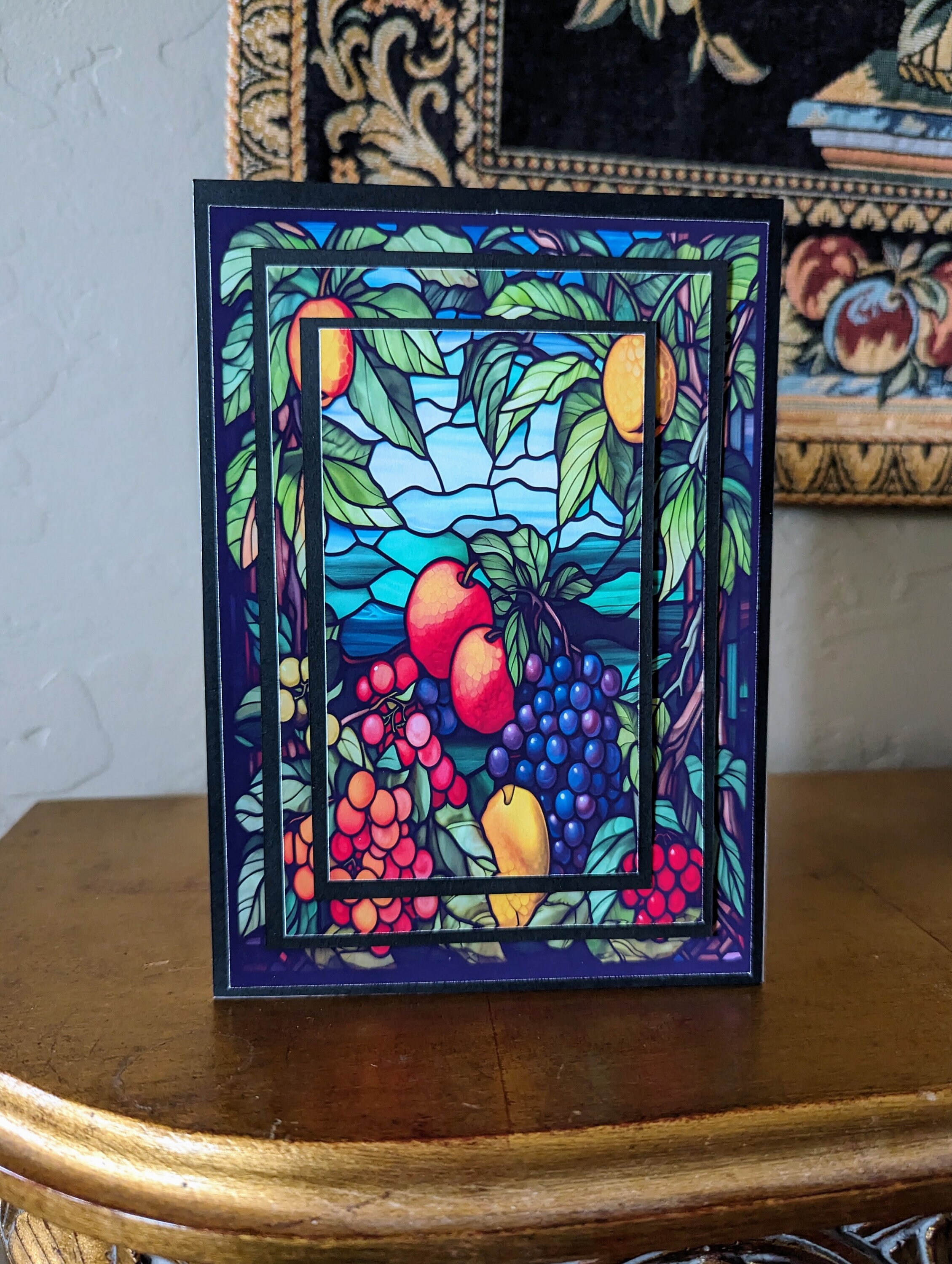 Stained Glass Look Greeting Card, Handmade Layered Card, Papercut ...