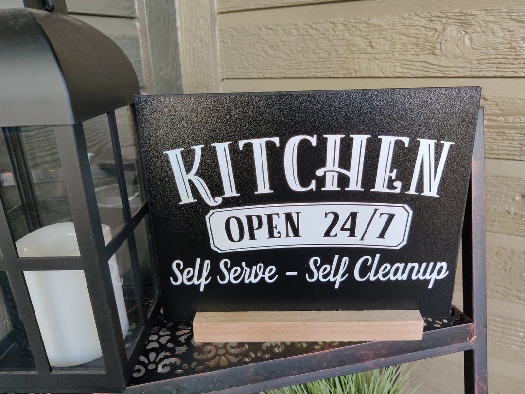 Chalkboard Sign With Stand, Kitchen Decor, Sign for Kitchen, Wood and ...