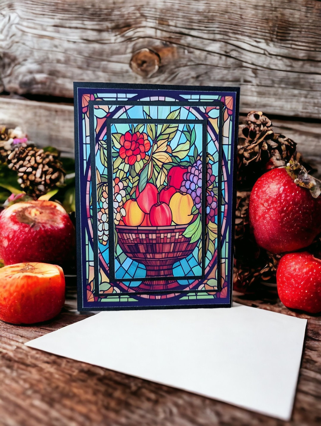 Stained Glass Look Greeting Card, Handmade Layered Card, Papercut ...