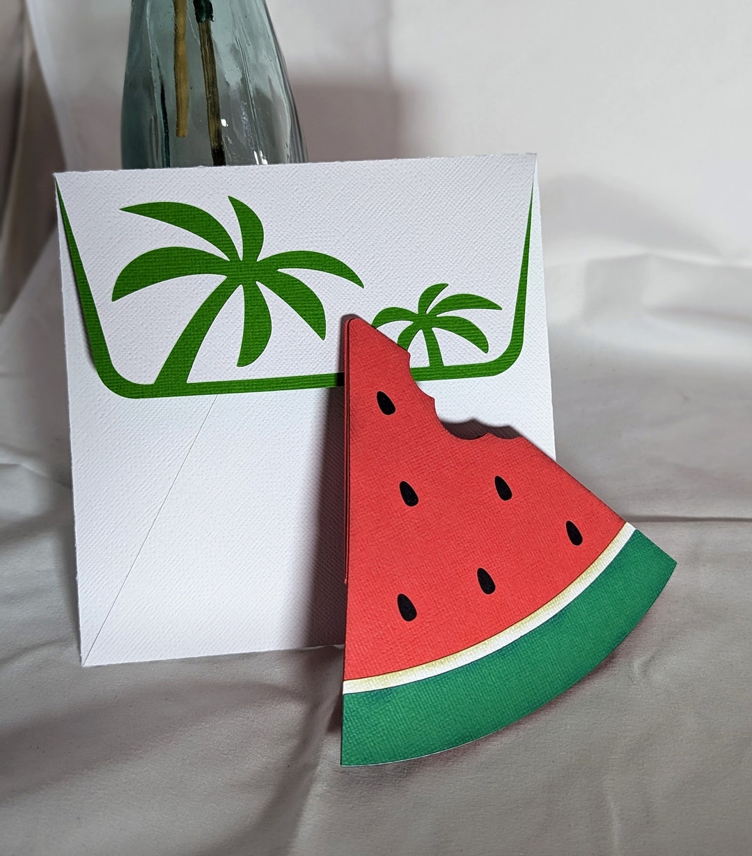Papercut Summer Note Card, Watermelon Note Card, Blank Summer Note Card ...