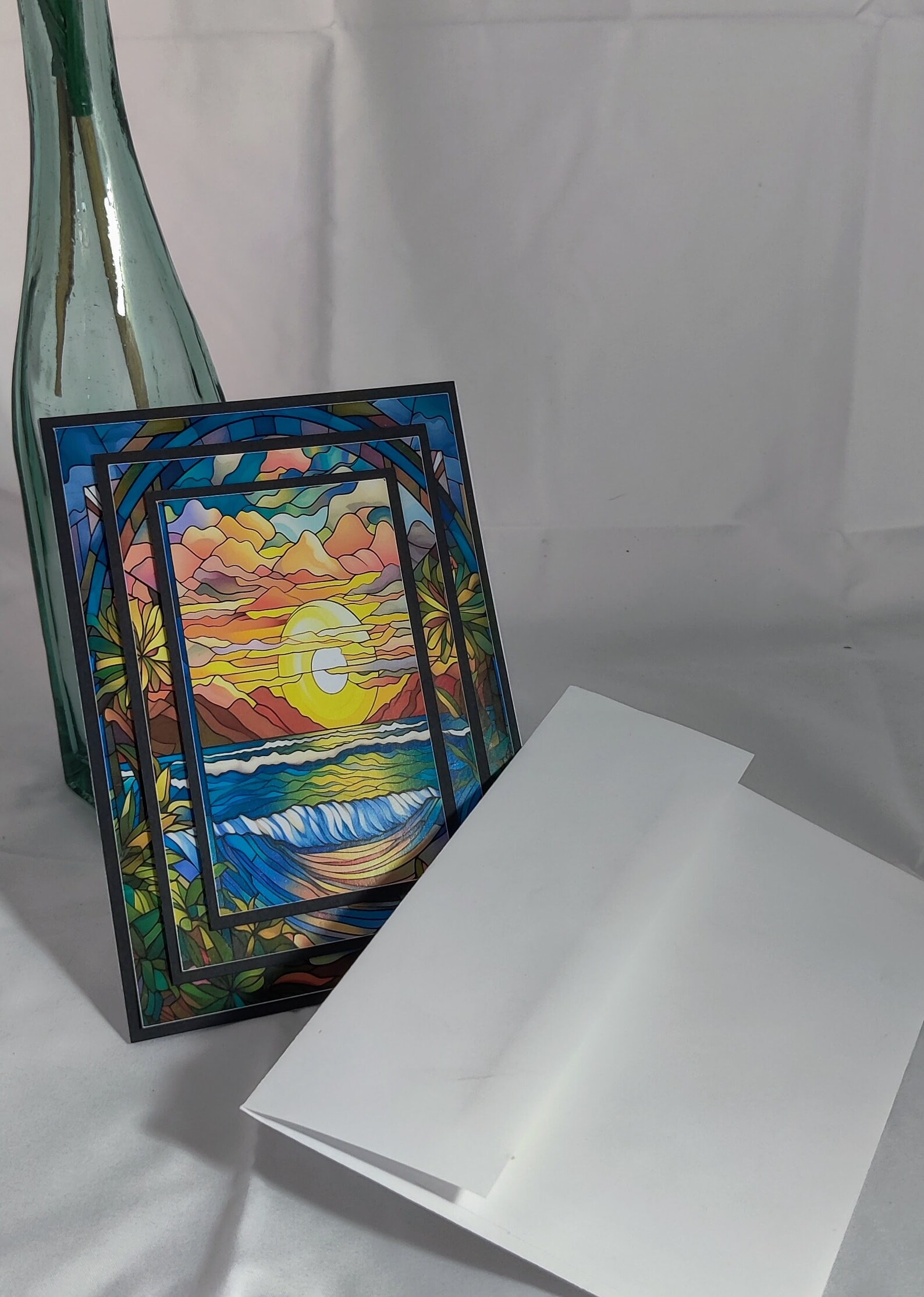 Stained Glass Look Greeting Card, Handmade Layered Card, Papercut ...