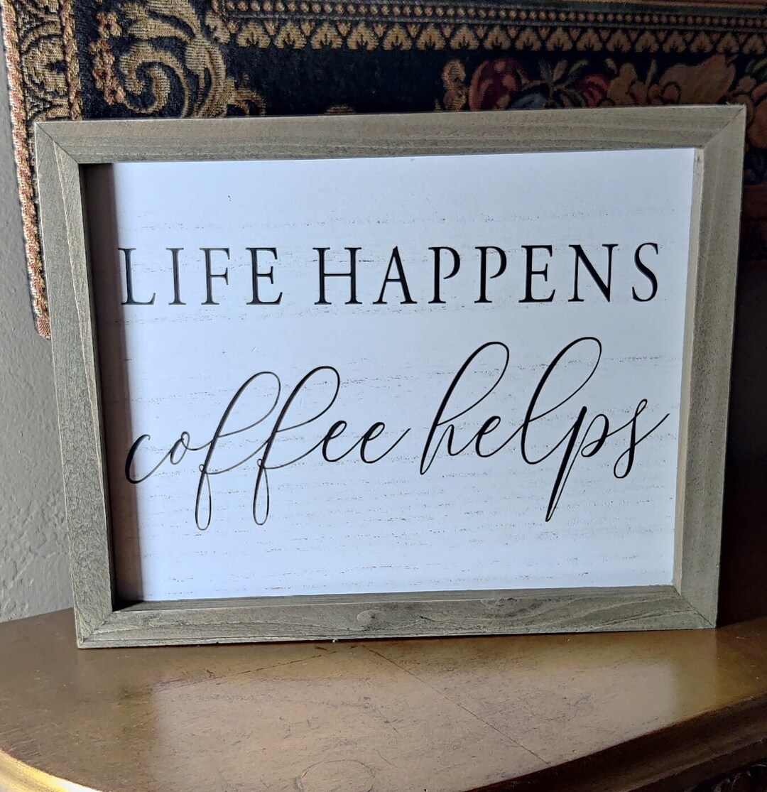 Coffee Lover Farmhouse Wall Art, Wooden Farmhouse Sign for Coffee Lover ...