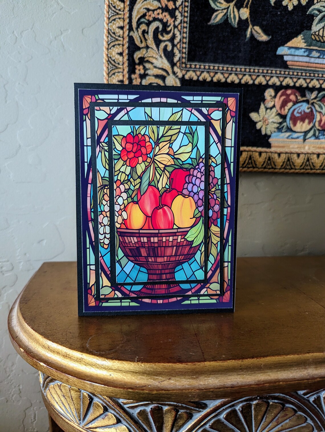Stained Glass Look Greeting Card, Handmade Layered Card, Papercut ...