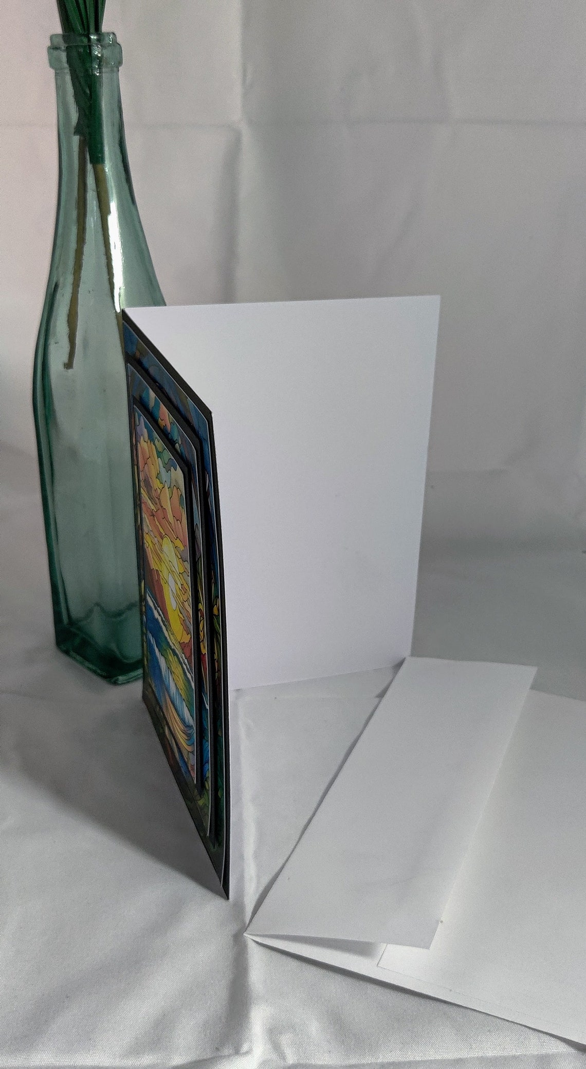 Stained Glass Look Greeting Card, Handmade Layered Card, Papercut ...