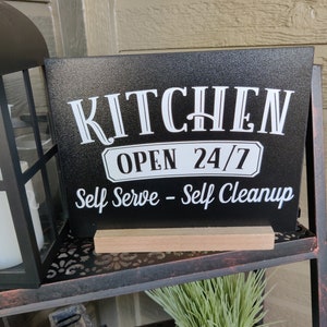 Chalkboard Sign With Stand, Kitchen Decor, Sign for Kitchen, Wood and ...