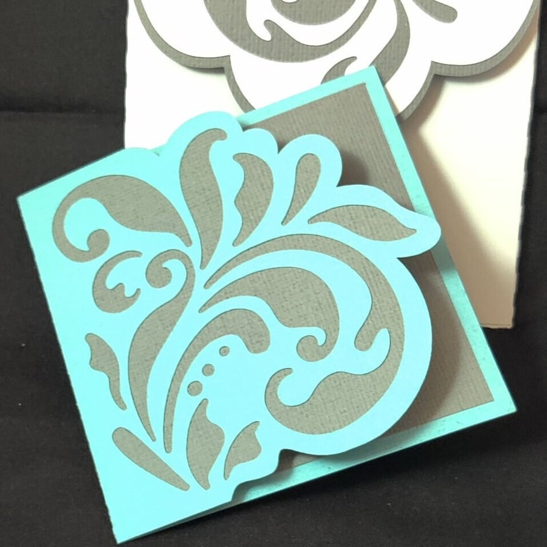 Papercut Note Card, Blank Note Card, Greeting Card, Papercut Card, Blue ...