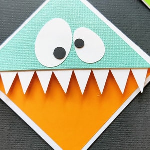 Monster Corner Bookmark, Kids Corner Bookmark, Papercut Corner Bookmark ...