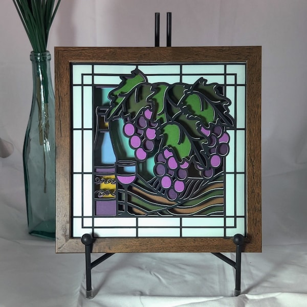 Wine Stained Glass for a Window - Etsy