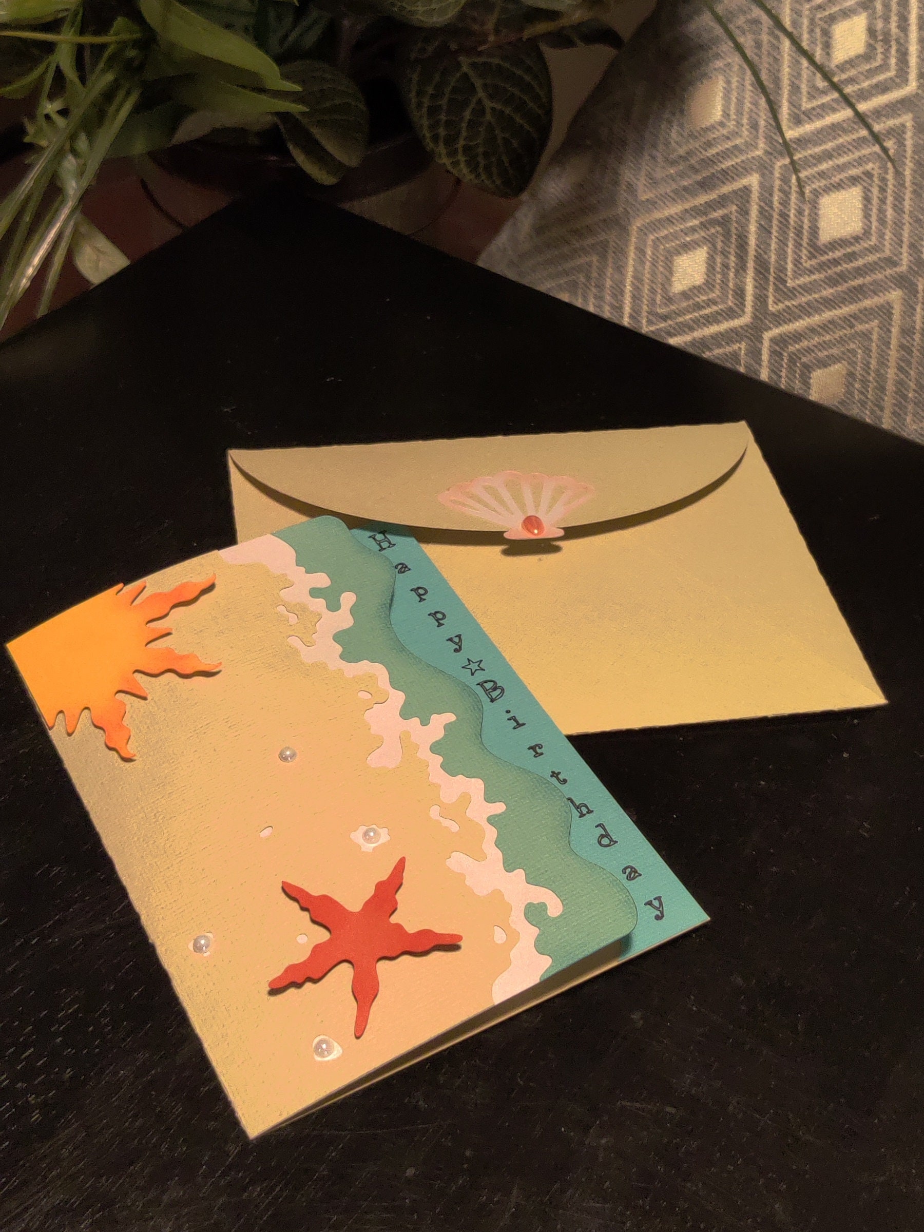 Beach Theme Greeting Card, Blank Greeting Card, Sun, Sand and Sea ...