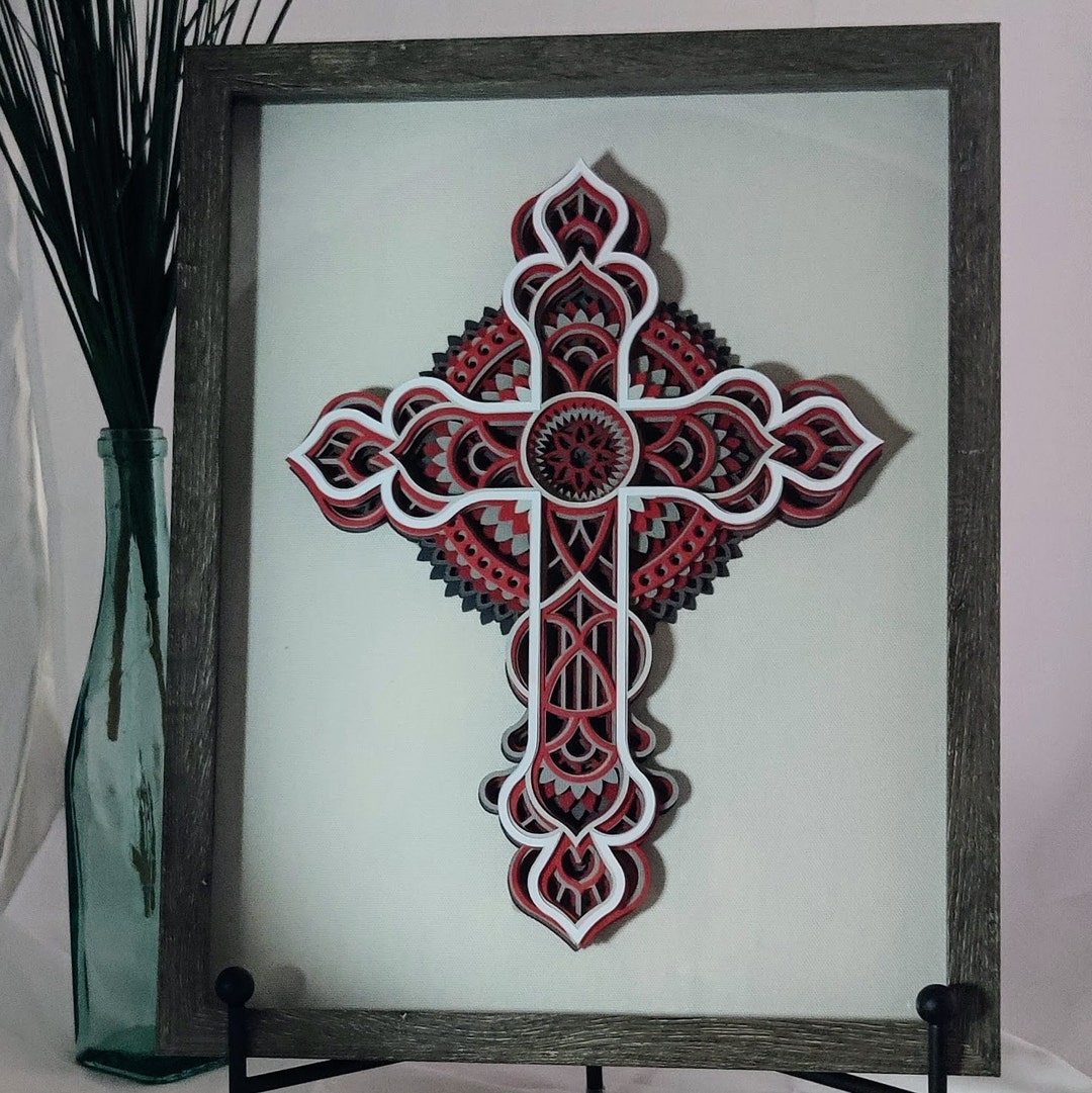 3D Layered Cross Shadowbox Art Layered Art Christian Art - Etsy