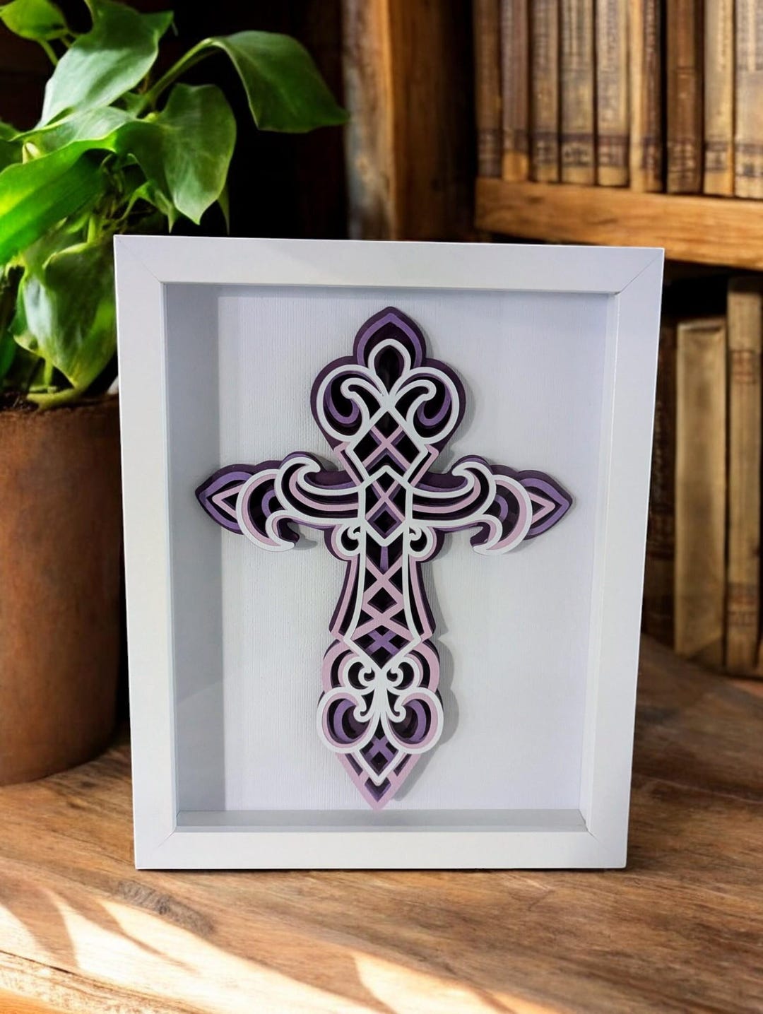 3D Layered Cross, 3D Paper Art, Paper Art Layered Art, Christian Art ...