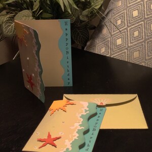 Beach Theme Greeting Card, Blank Greeting Card, Sun, Sand and Sea ...