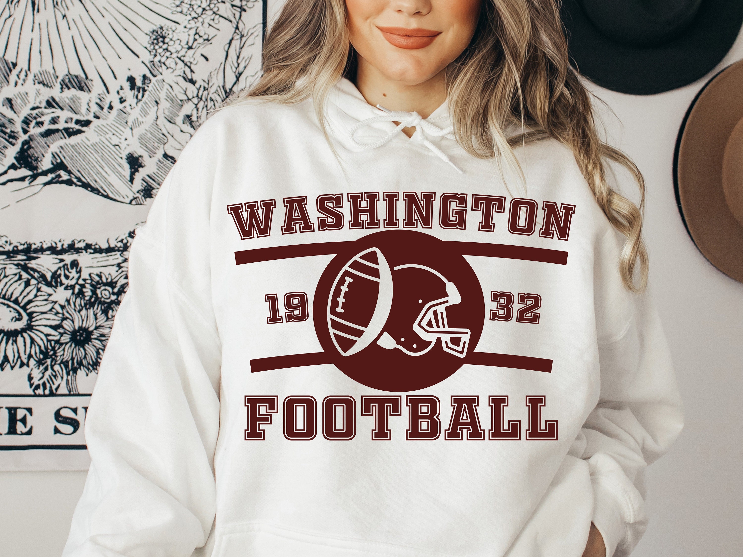 Washington Football SVG | Vintage Style Washington Sweatshirt ...