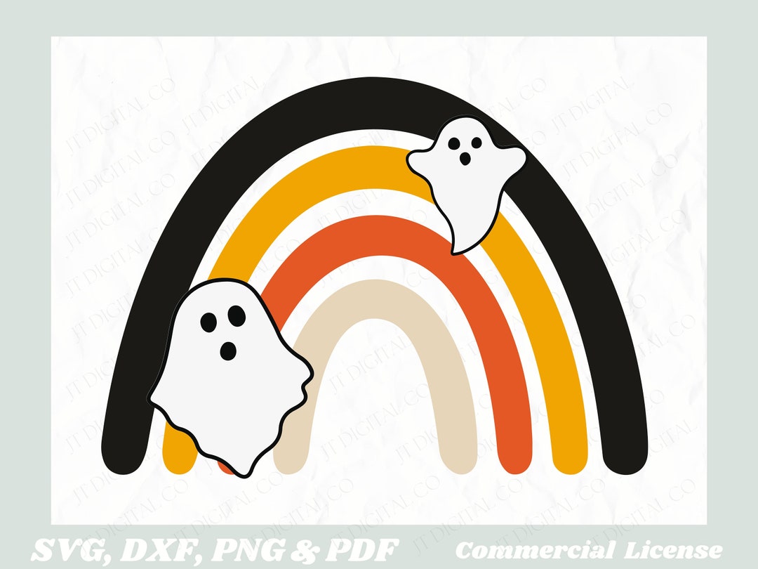Ghost Rainbow SVG, Halloween Cricut, Sublimation File (digital Download ...
