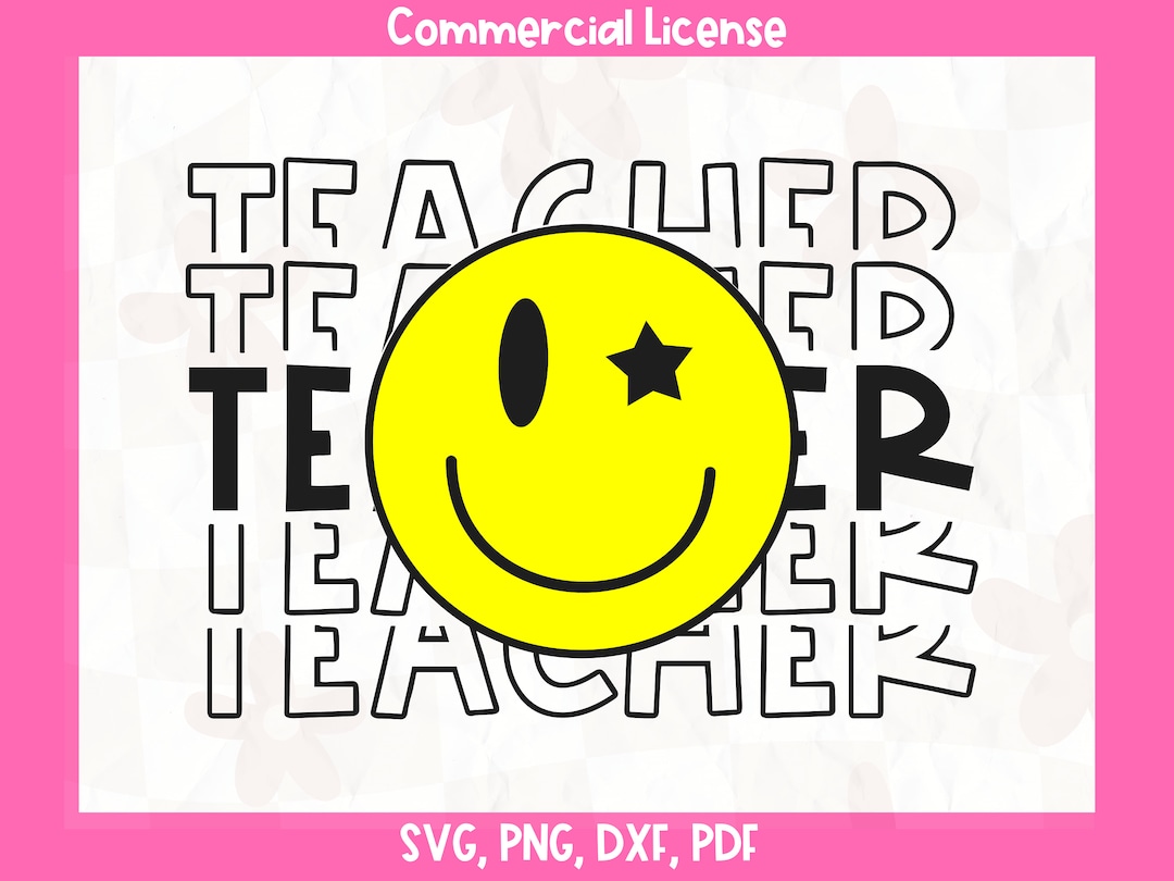Teacher Smiley Face SVG | Fun Classroom Design | Digital Download ...