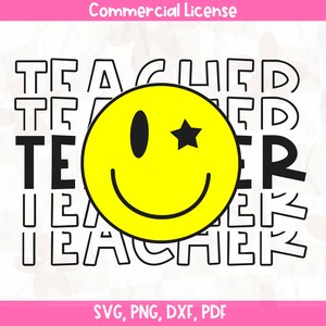 Teacher Smiley Face SVG | Fun Classroom Design | Digital Download ...