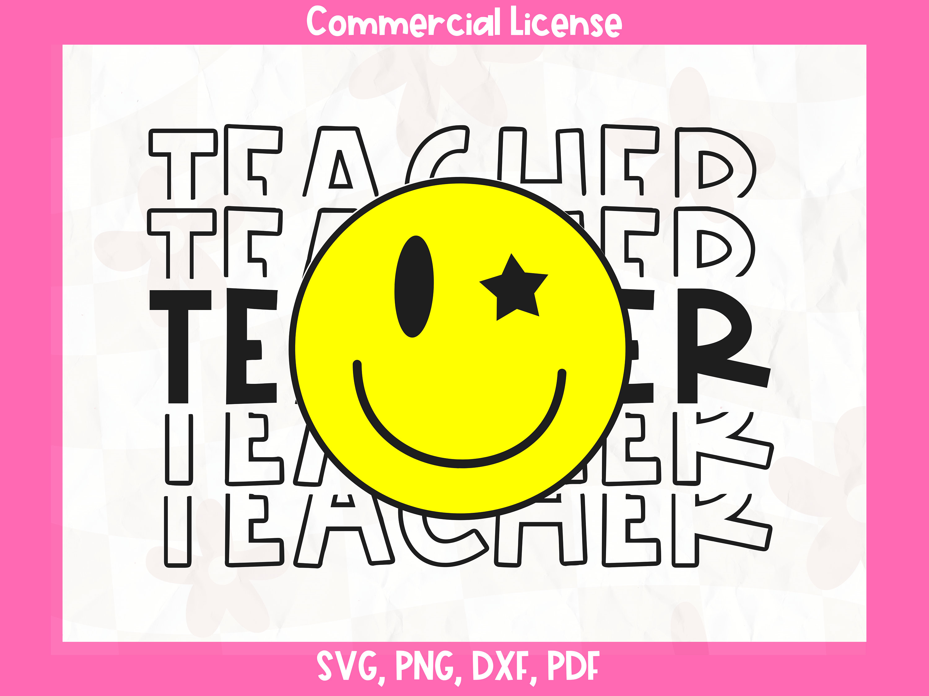 Teacher Smiley Face SVG | Fun Classroom Design | Digital Download ...