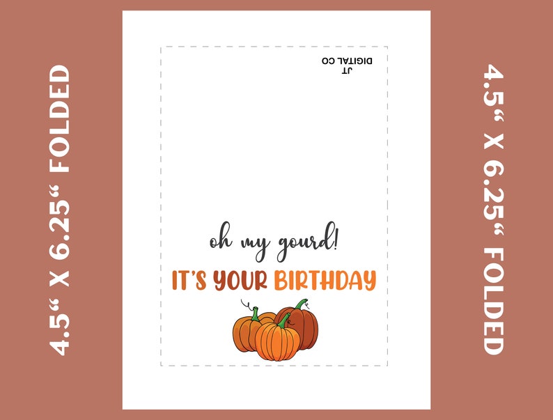 Oh My Gourd It's Your Birthday Card Printable Cards - Etsy