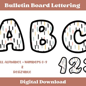 Pastel Bulletin Board Letters Numbers & Punctuation Easy and - Etsy