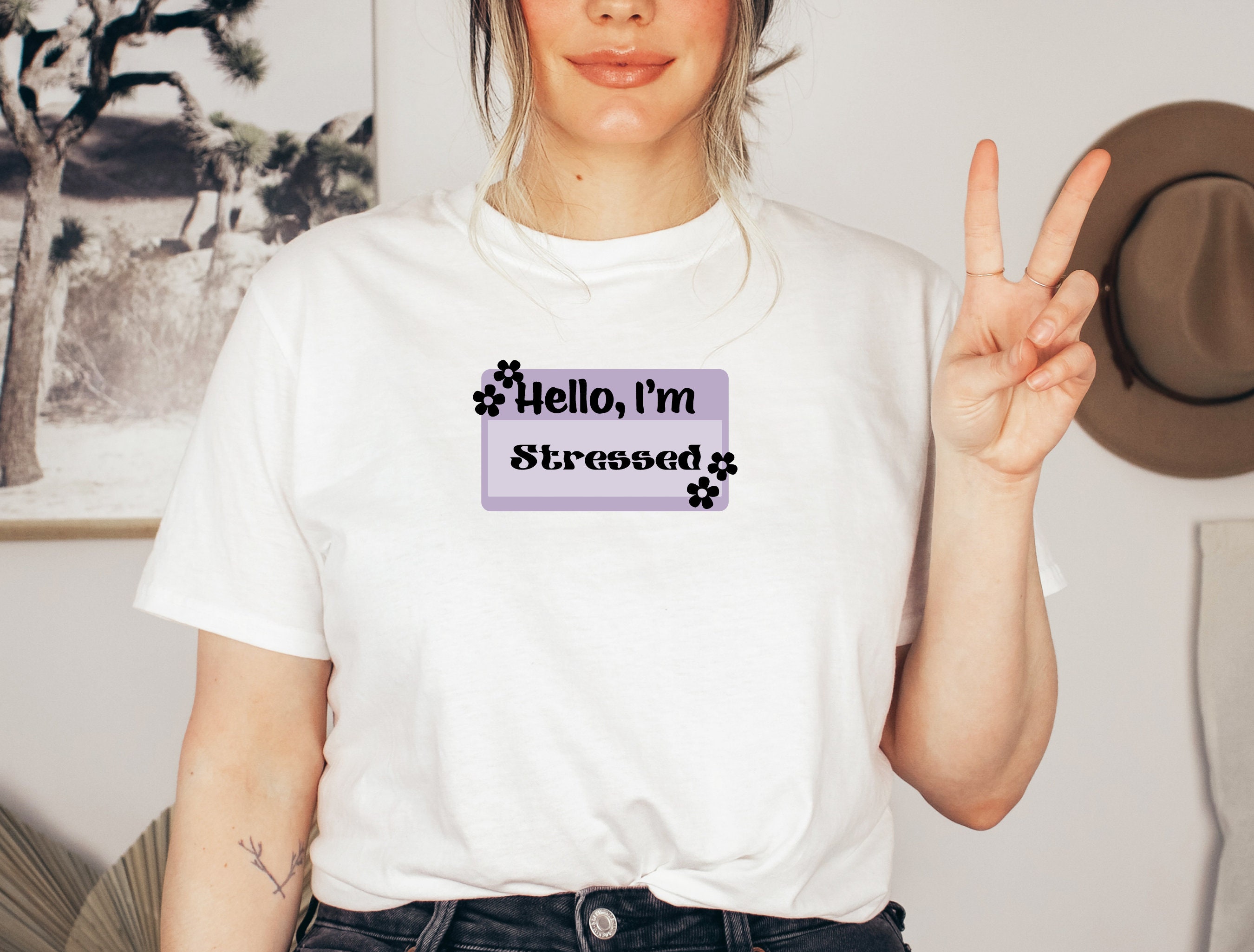 Hello I'm Stressed Svg, Cut File for Cricut or Silhouette, Mental ...