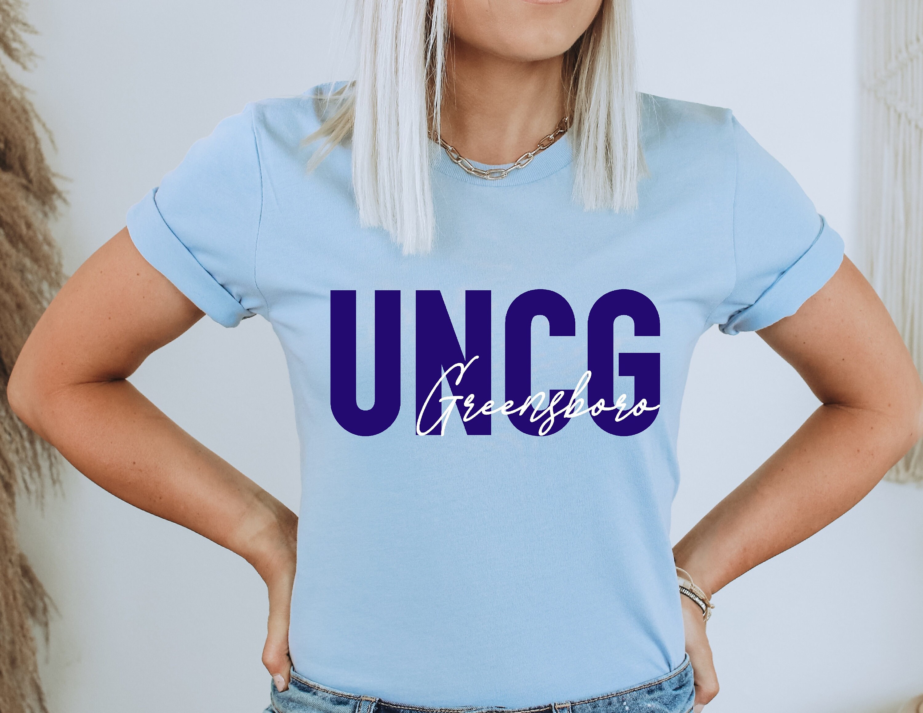 College Shirt Custom Cursive Block Letter Font Tshirt UNCG - Etsy