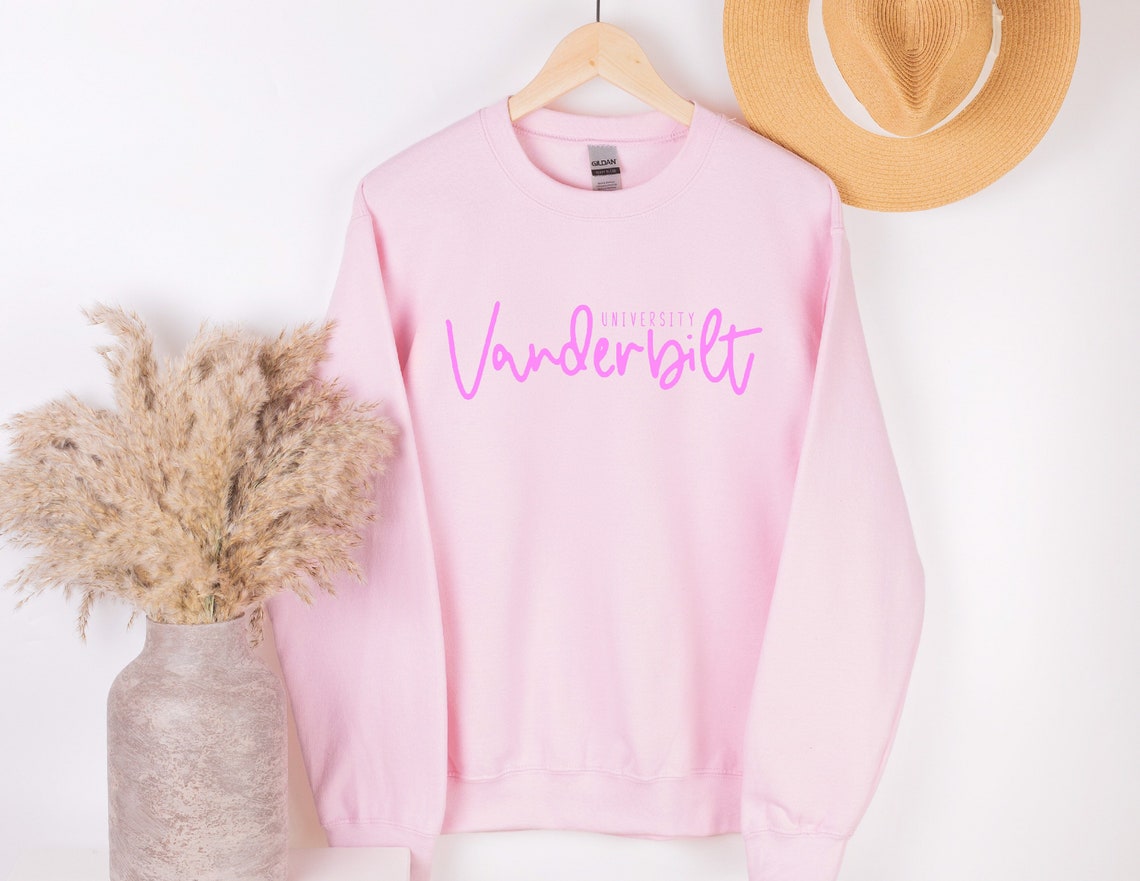 Custom College Cursive Font Sweatshirtvanderbilt/ University - Etsy
