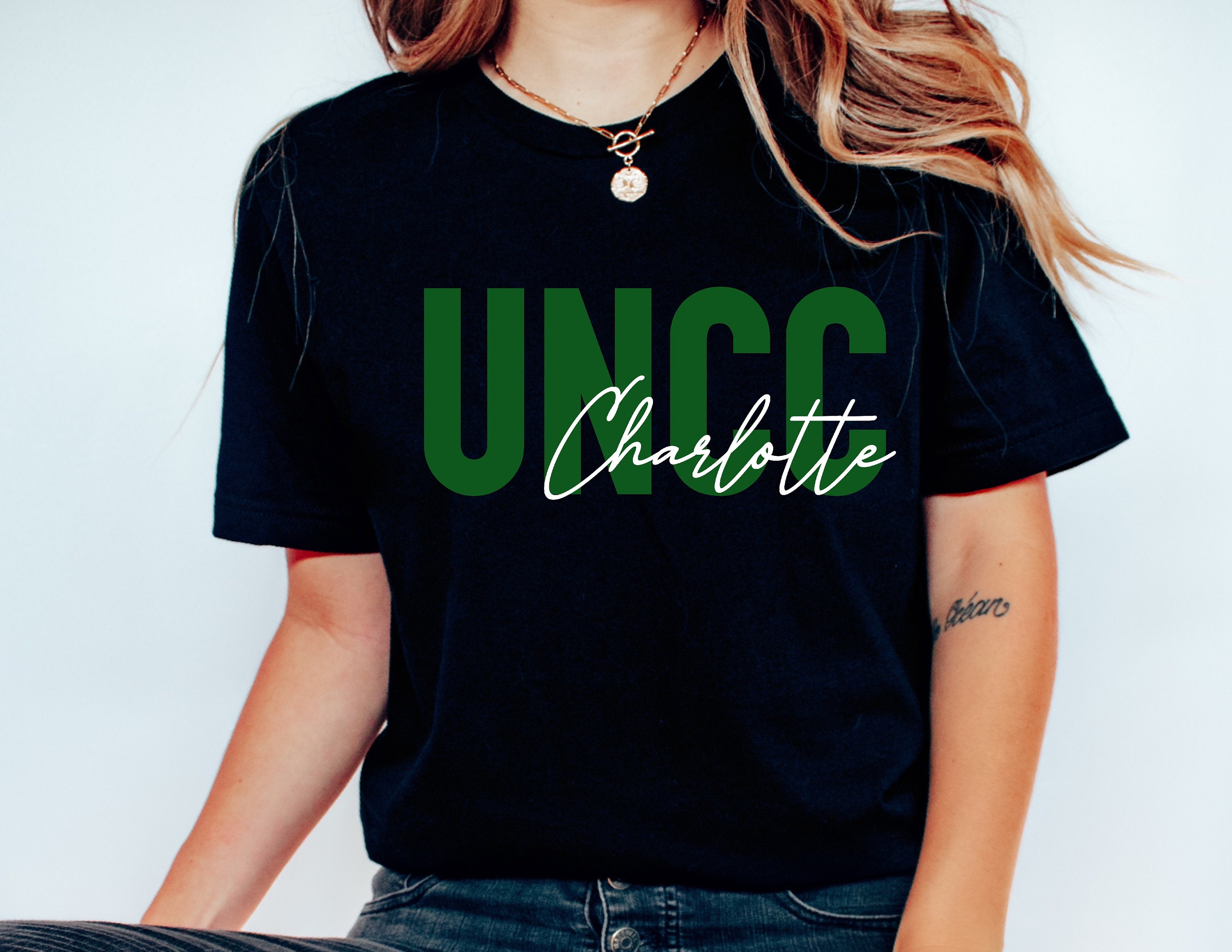 College Shirt Custom Cursive Block Letter Font Tshirt UNCG - Etsy