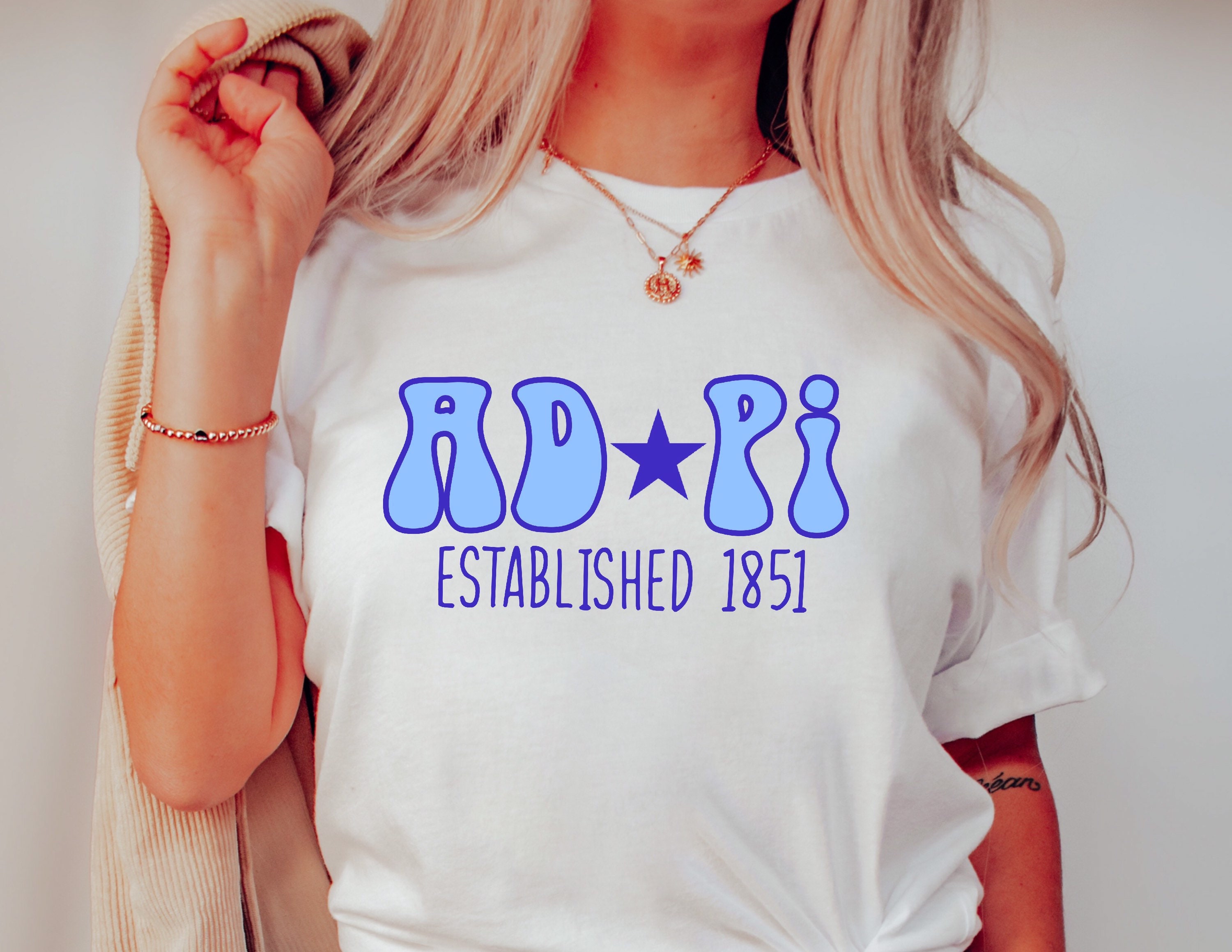 Adpi Shirt Bubble Letter Sorority Shirt alpha Delta Pi - Etsy