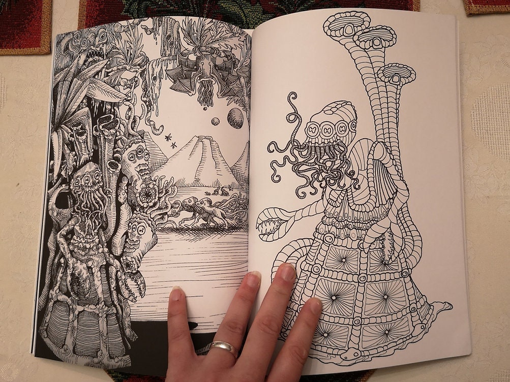 Coloring Book "colorless Beasts" - Adhesive Binding - Etsy