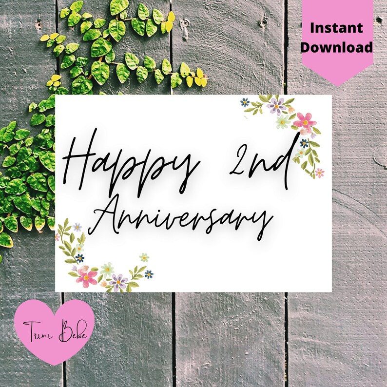 Happy 2nd Anniversary Card - Etsy