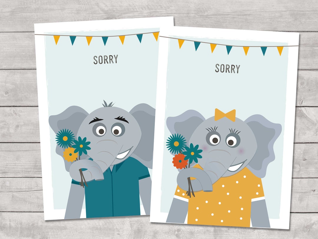 Sorry Postcard I'm Sorry Excuse Me Greeting Card A6 Elephant - Etsy