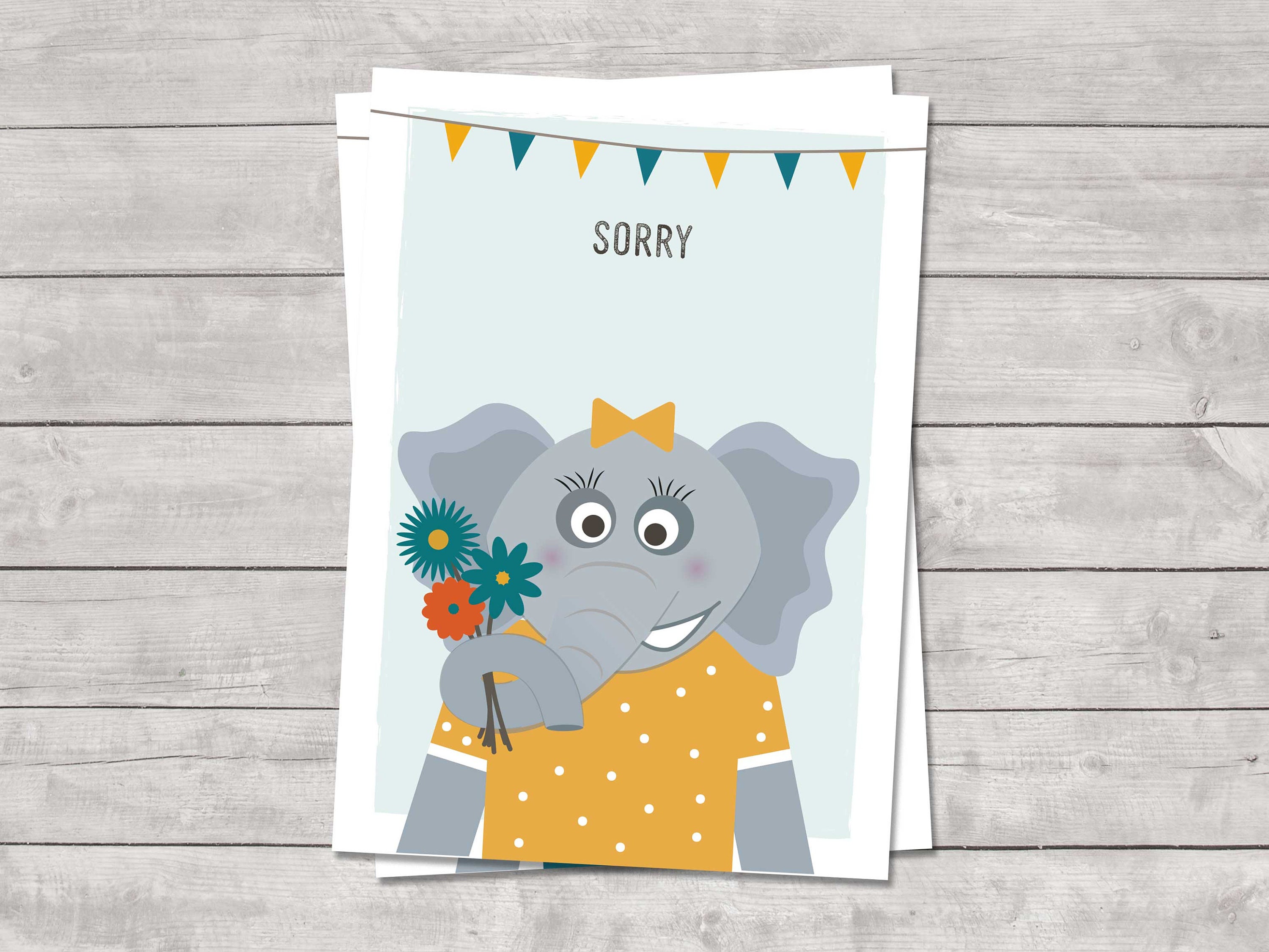 Sorry Postcard I'm Sorry Excuse Me Greeting Card A6 Elephant - Etsy